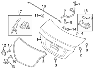 2012-2017 Hyundai Accent Trunk Lid 69200-1R120 | QuirkParts