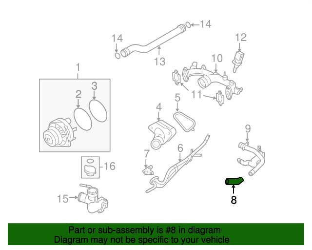 14055-JK20A - Water Hose 2007-2020 Nissan | Nissan Parts & Accessories ...