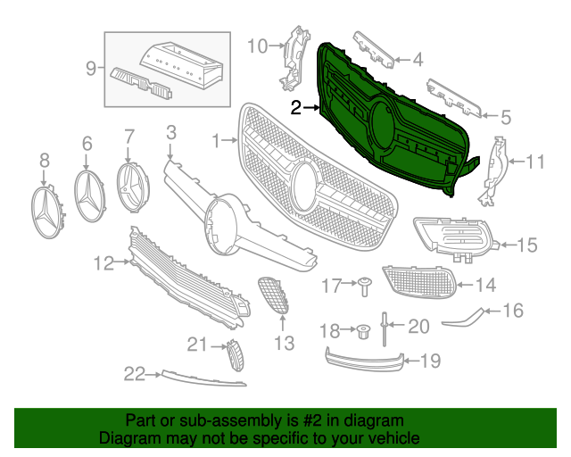 156-888-34-00 - Grille Reinforcement 2018-2020 Mercedes-Benz GLA 45 AMG ...