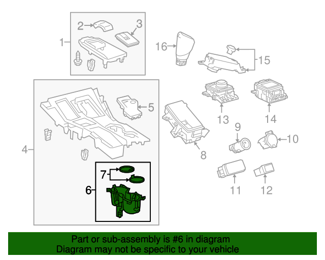 58803-78010 - Console Cup Holder 2015-2021 Lexus | AutoNationParts.com