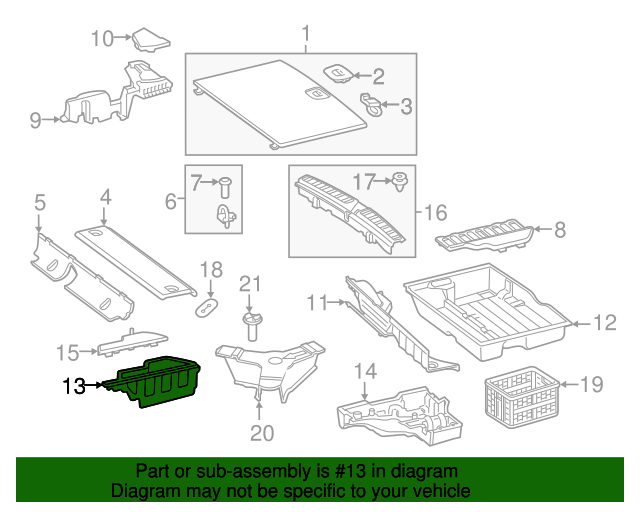 204-680-64-01-9051 - Trunk Floor Storage Box 2010-2015 Mercedes-Benz ...