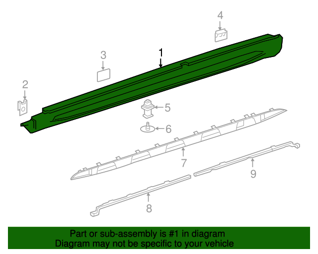 156-698-07-54 - Rocker Panel Guard 2015-2020 Mercedes-Benz ...