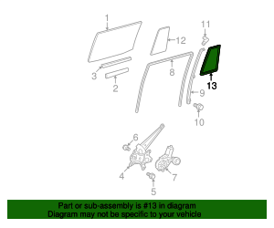 68188-0E030 - Vent Window Weatherstrip - 2008-2013 Toyota Highlander ...