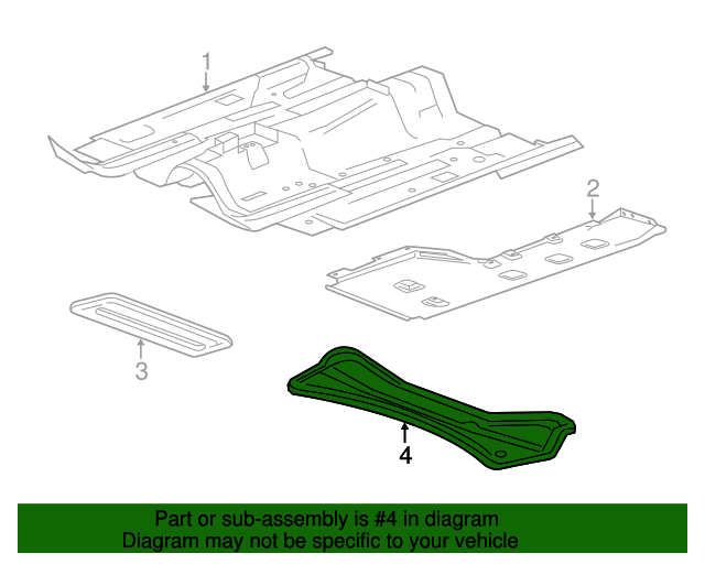 2013-2019 Cadillac Floor Panel Number 4 Cross Bar Reinforcement ...