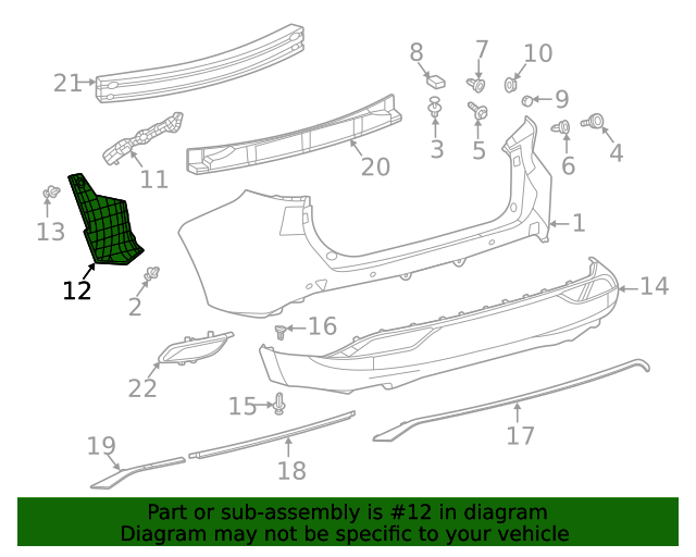 2021-2023 Toyota Venza Bumper Cover Support Rail Seal 52591-48170 ...