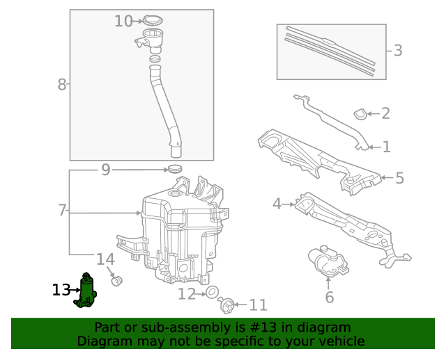 2021-2024 Toyota Washer Pump 85330-11040 | Toyota Parts Center