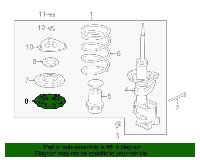2008-2011 Honda Element Rubber, L Front Spring Mount (Lower) 51694-SCV ...