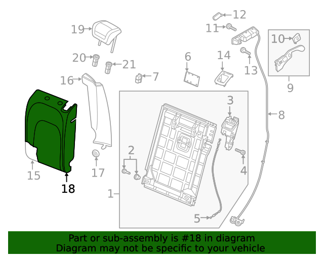 4K5-885-815-AB-YG3 - Seat Back Cushion Cover 2021-2023 Audi ...