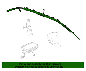 2014-2019 GM Front and Rear Row Roof Rail Airbag 87838199 | OEM Parts ...