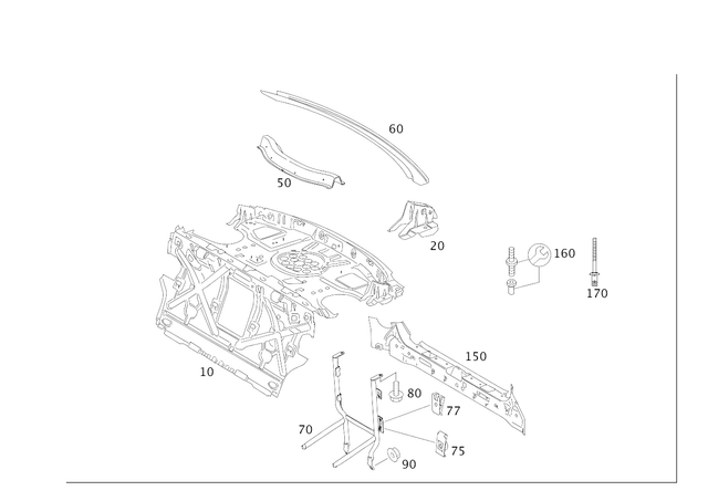 216-640-00-71 - Rear-End Center Section 1998-2014 Mercedes-Benz ...