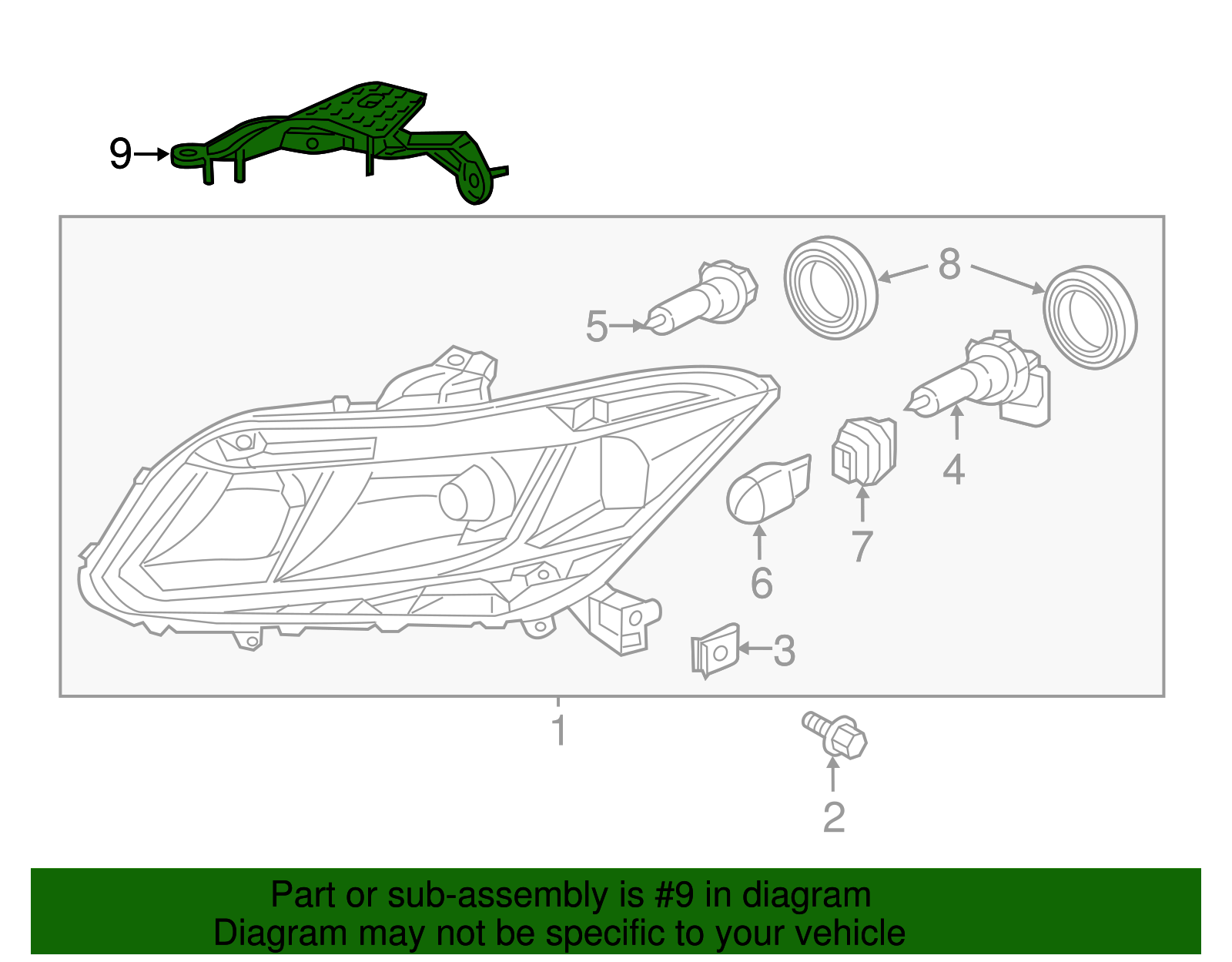 06150-TR0-A01 - 2012-2015 Honda Civic - Bracket Kit L Headlight ...