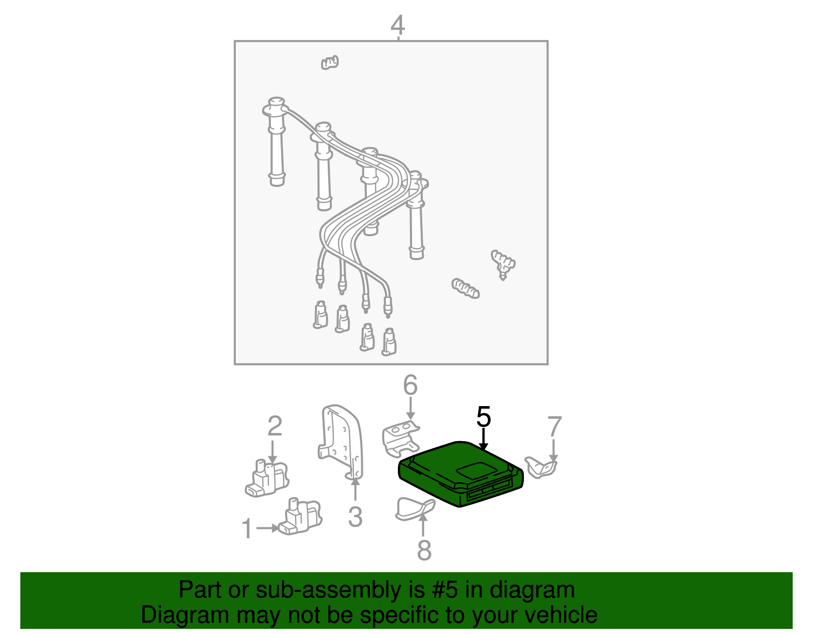 1997-1998 Toyota Tacoma Engine Control Module (ECM) 89661-04372 ...