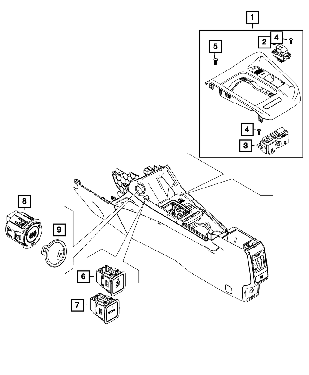 2023-2025 Dodge Hornet Center Console Bezel 7QY74LXHAA | My Mopar Parts