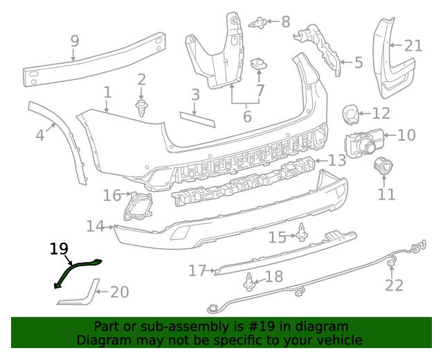 2017-2019 Toyota Highlander Chrome Strip 52752-0E030 | Toyota Parts