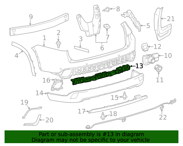 2014-2019 Toyota Highlander Bumper Impact Absorber 52615-0E080 | OEM ...