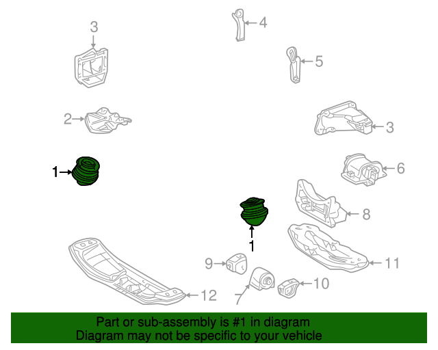 203-240-12-17 - Engine Mount 1998-2003 Mercedes-Benz | AutoNationParts.com