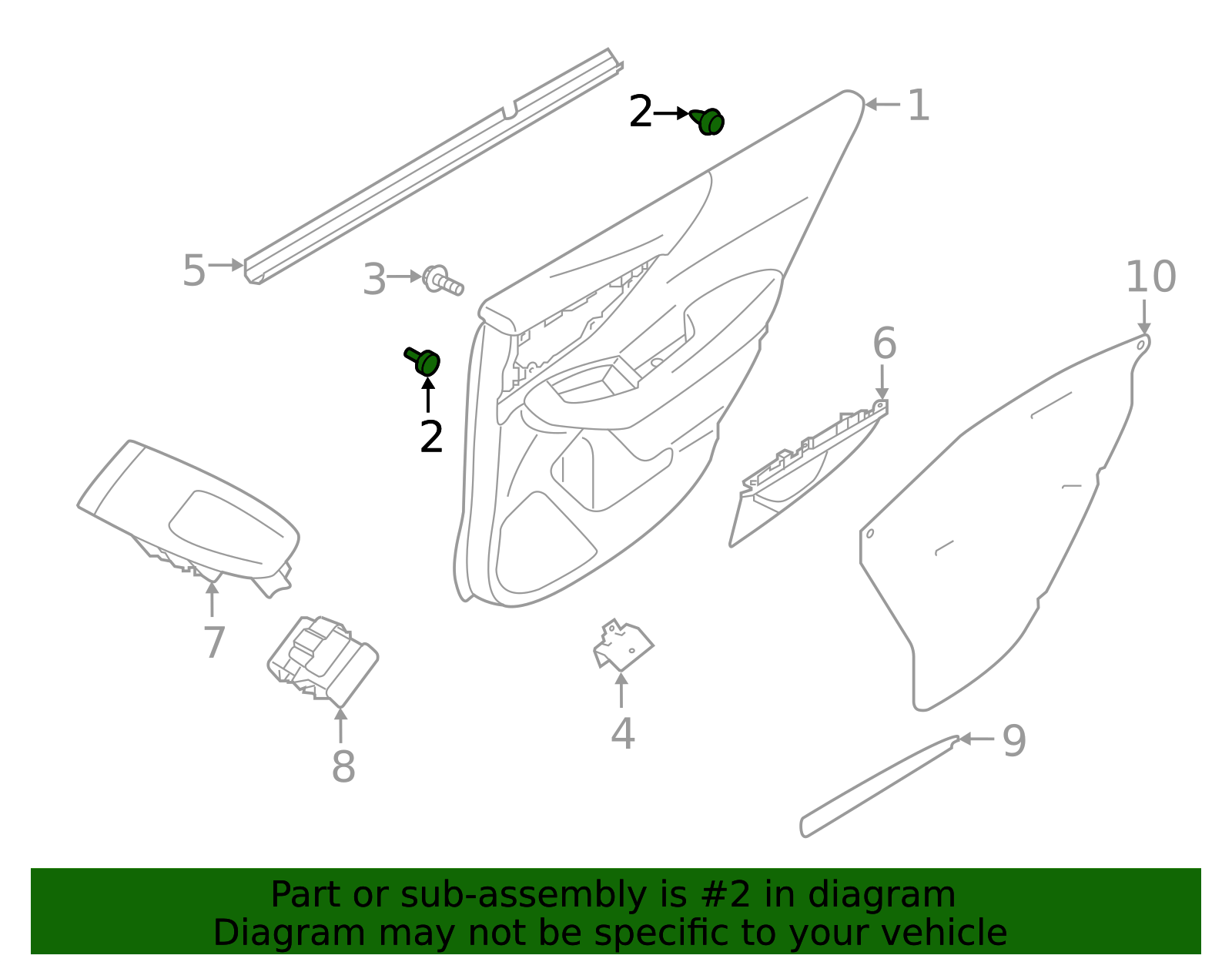 2010-2025 Subaru Door Trim Panel Clip 909130213 | Subaru Parts Store