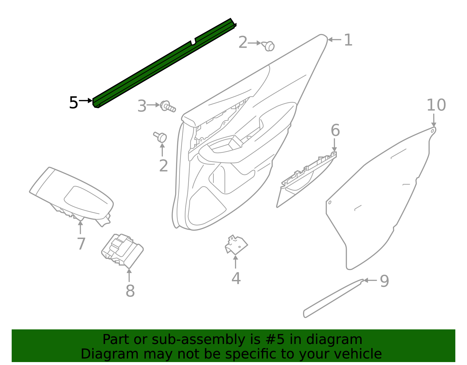 2020-2025 Subaru Belt Weather-Strip 62280AN011 | Subaru Parts Guys