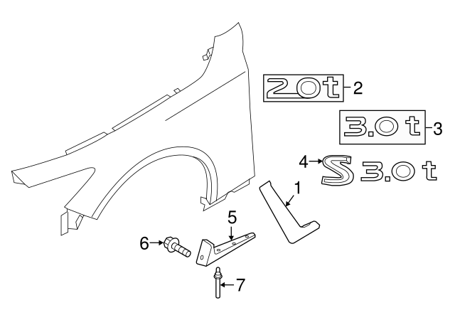 2017-2020 Infiniti Q60 Fender Molding 63824-5CL0A | AutoNationParts.com