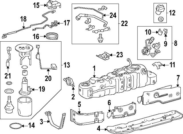 77001-04240 - Fuel Tank Assembly 2024 Toyota Tacoma | Longo Toyota Parts