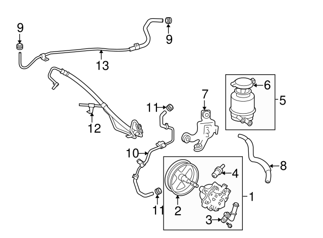 2007-2012 Lexus ES350 Power Steering Return Hose 44416-33211 | OEM ...