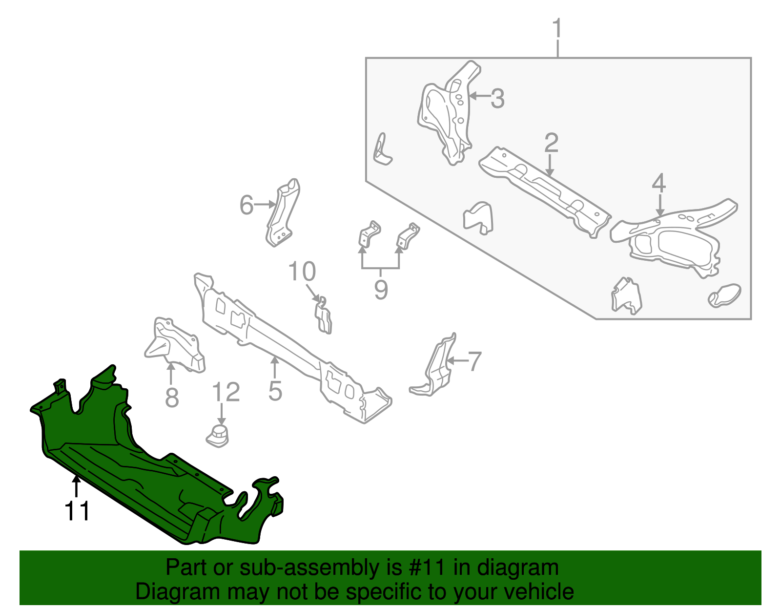 NA0156111F - OEM NEW 90-05 Mazda Miata Radiator Support Splash Shield ...