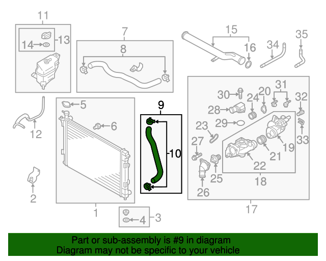 2013-2019 Hyundai Lower Hose 25412-2W800 | OEM Parts Online