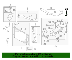 2012-2019 Hyundai Water Hose 25468-3CAC0 | OEM Parts Online