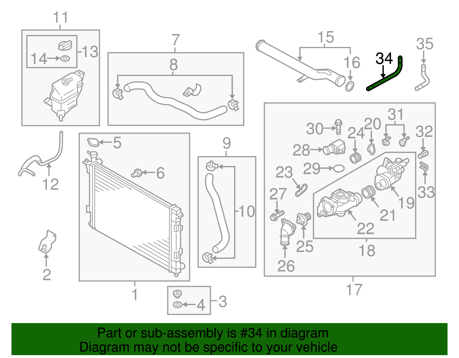Hyundai - 25468-3CAD0 - Engine Coolant Hose - 2006-2025 Hyundai | OEM ...