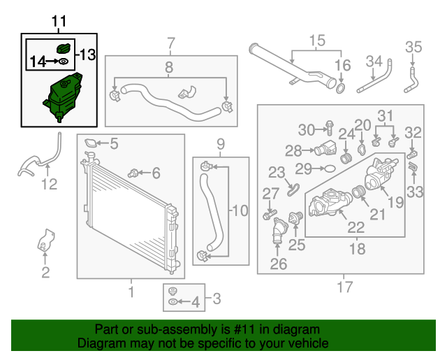 25430-2W000 - Expansion Tank - 2013-2019 Hyundai | World OEM Parts Hyundai