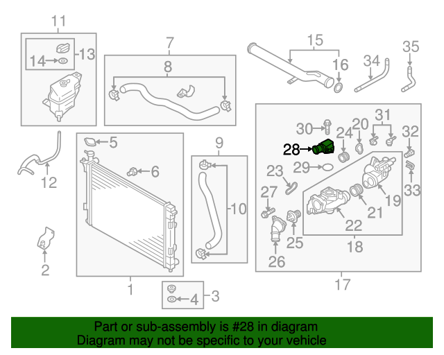 2010-2019 Hyundai Water Outlet 25632-3CAA0 | Parts Grimsby Hyundai