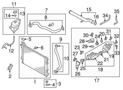 Radiator & Components for 2013 Hyundai Santa Fe | OEM Parts Online