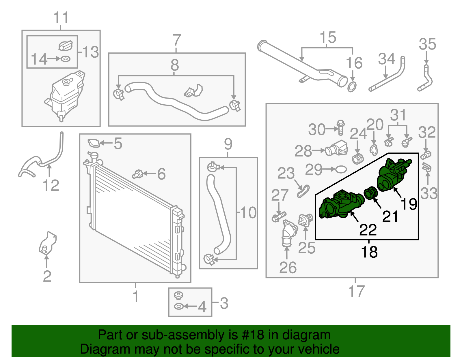 Genuine OEM Thermostat Housing Part# 25620-3CAA0 Fits 2010-2019 Hyundai ...