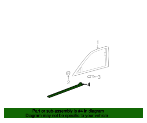 Genuine OEM GM Part - Primed Front Passenger Side Door Center Molding ...