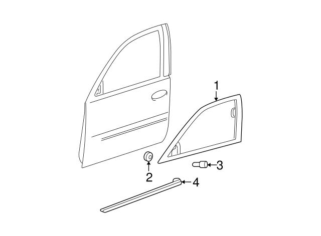 2006-2011 Cadillac DTS Primed Front Passenger Side Door Center Molding ...