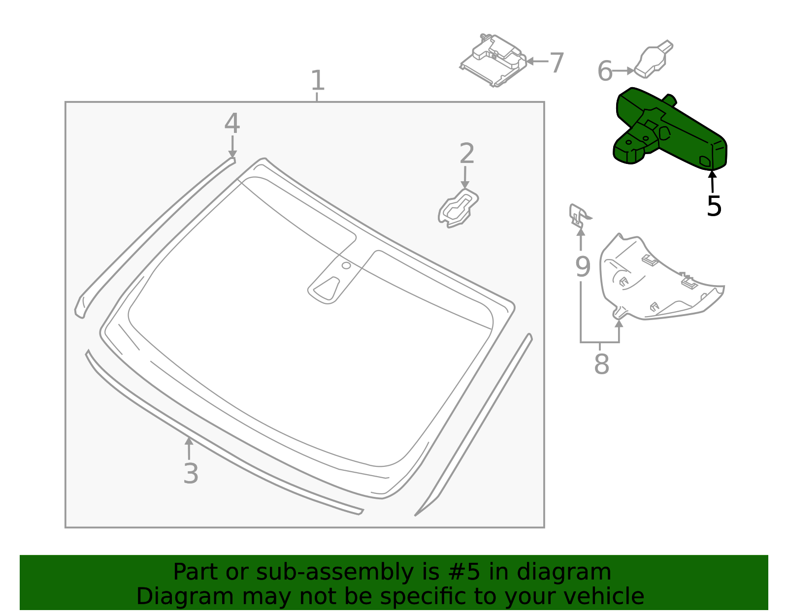 JU5Z-17700-A - Mirror Inside 2018-2024 Ford | Big 3 Auto Parts