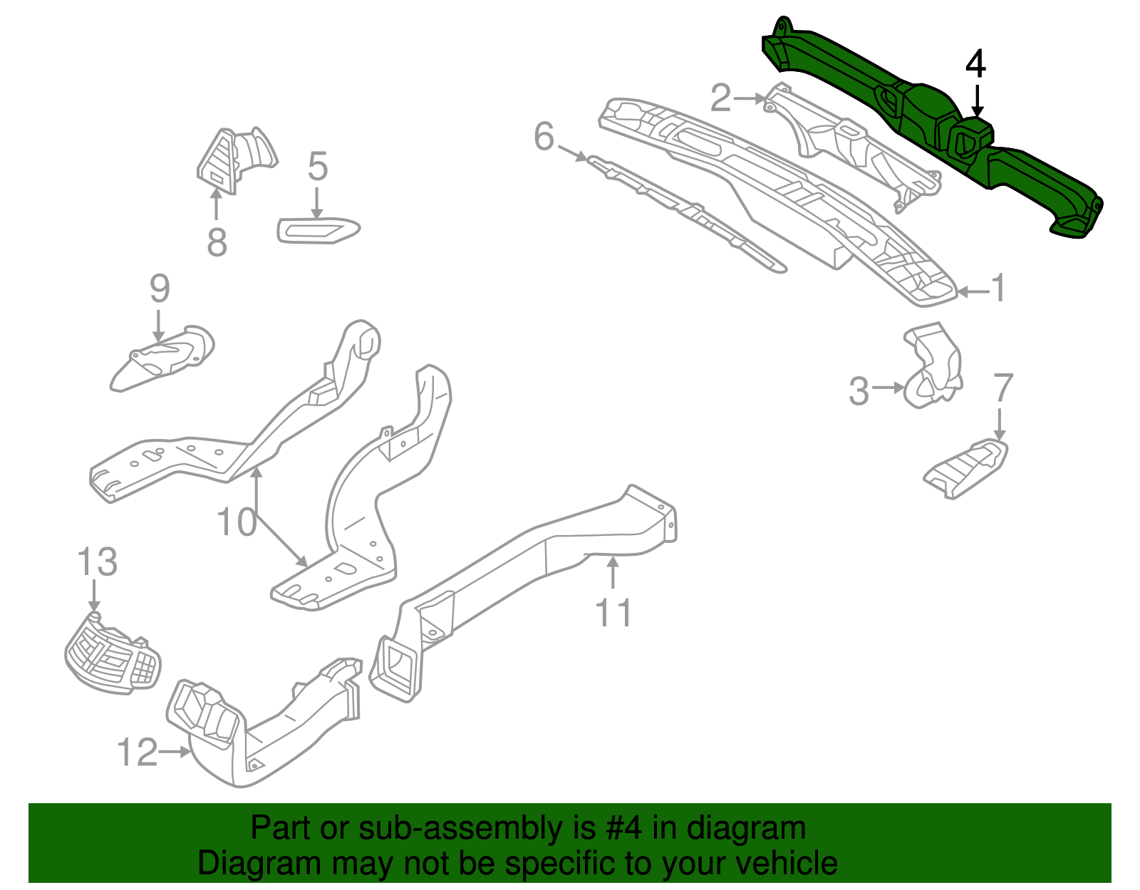 97470-3V000 - High-Quality Instrument Panel Air Duct for 2012-2014 ...