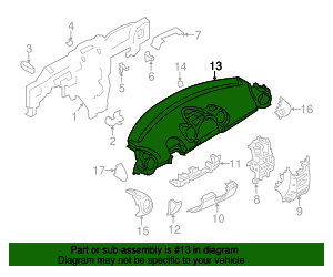 2012-2016 Mini Instrument panel, top, decor piano black 51-45-9-811-341 ...