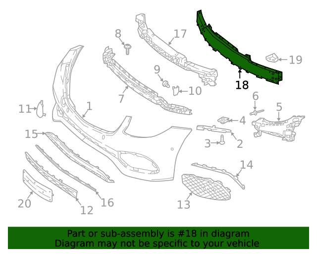 213-620-17-00 - Impact Bar 2016-2020 Mercedes-Benz | Mercedes-Benz USA ...