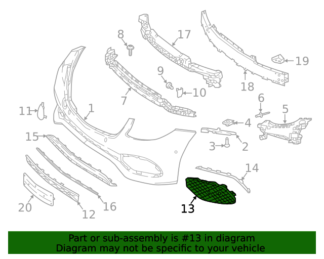 2017-2020 Mercedes-Benz Grille 213-885-11-22 | AutoNationParts.com