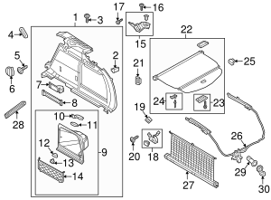 8W9-863-553-B-94H - Cargo Cover 2017-2023 Audi A4 allroad ...