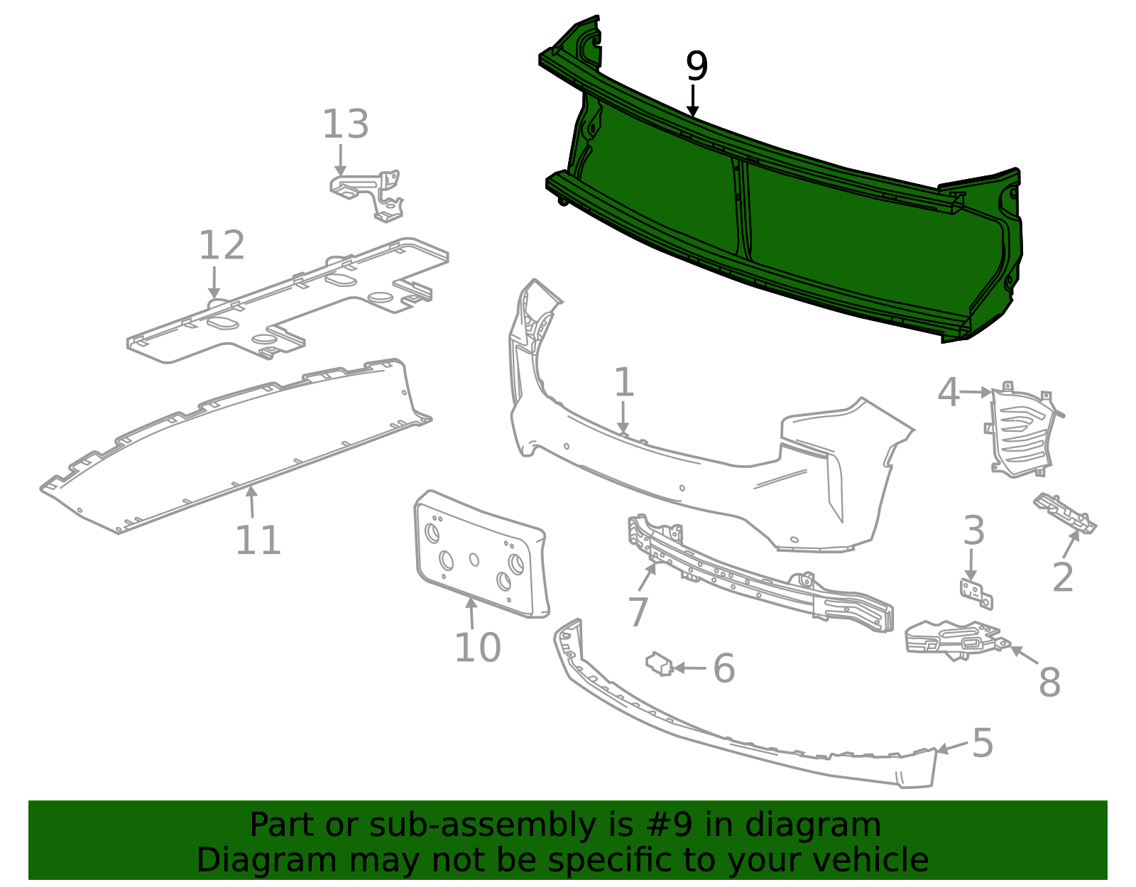 2021-2024 Chevrolet Front Bumper Fascia Upper Stiffener 84664455 | Karl ...
