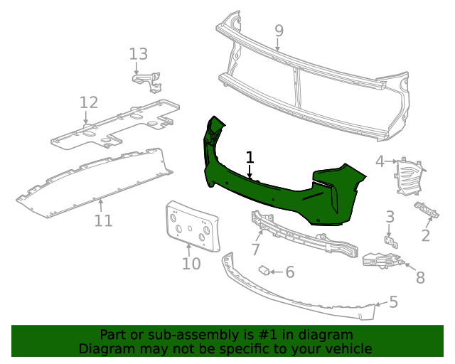2021-2024 Chevrolet Primed Front Bumper Upper Fascia 87813936 | OEM ...