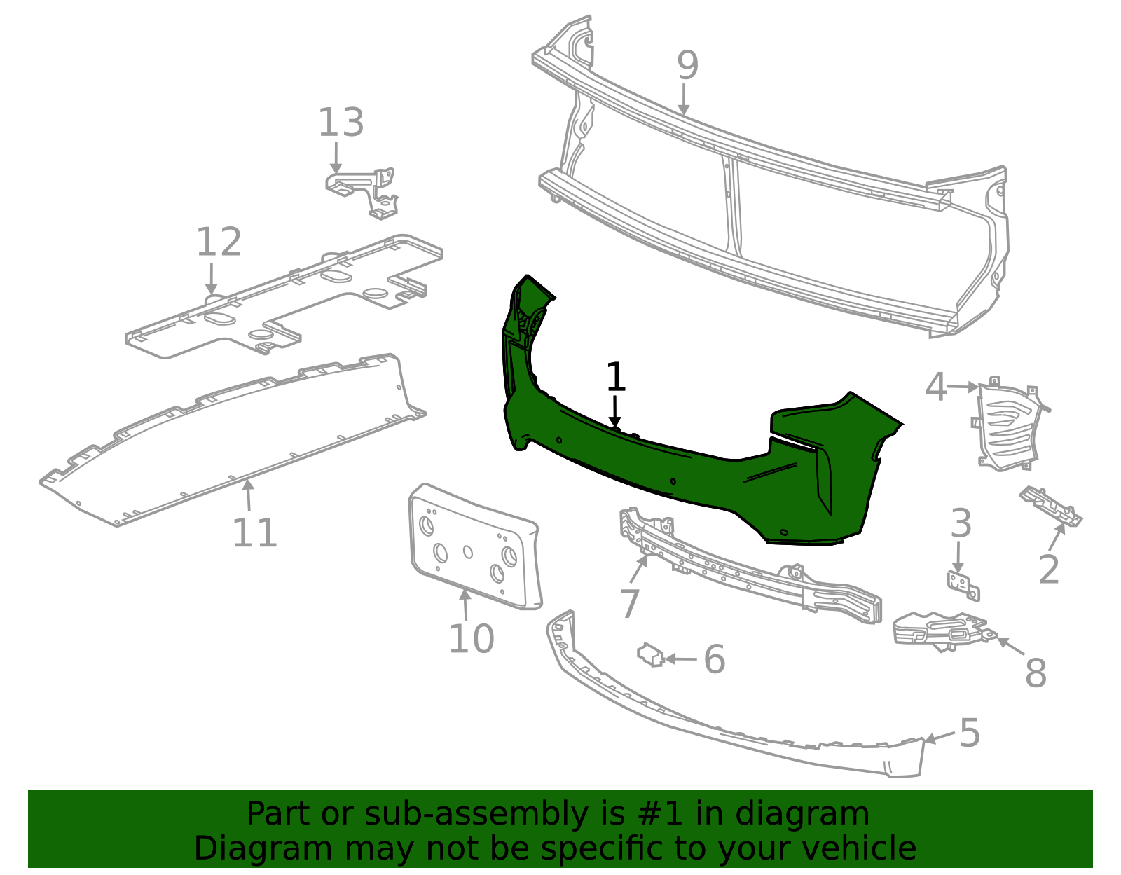 2021-2024 Chevrolet (Replaces 85525789) F Fascia 87813936 GM ...