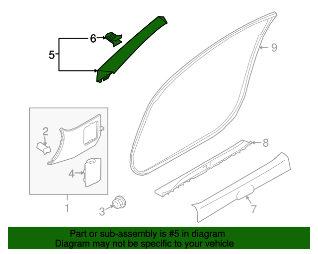 2010-2017 Nissan 370Z Windshield Pillar Trim - Driver's Side (LH) 76912 ...