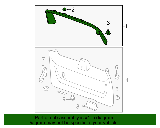 2008-2013 GM Light Cashmere Liftgate Window Upper Garnish Molding ...
