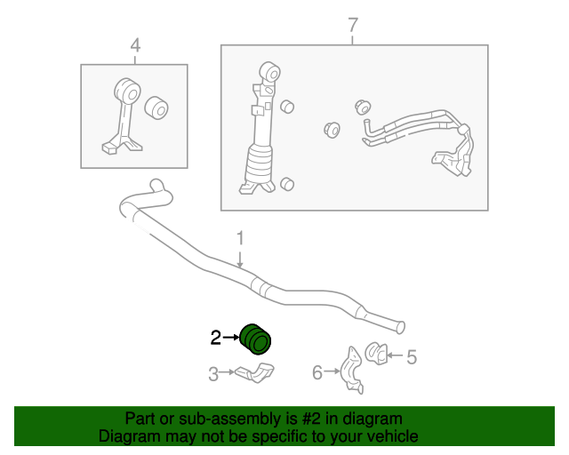 48815-60390 - Suspension Stabilizer Bar Bushing 2014-2021 Toyota ...