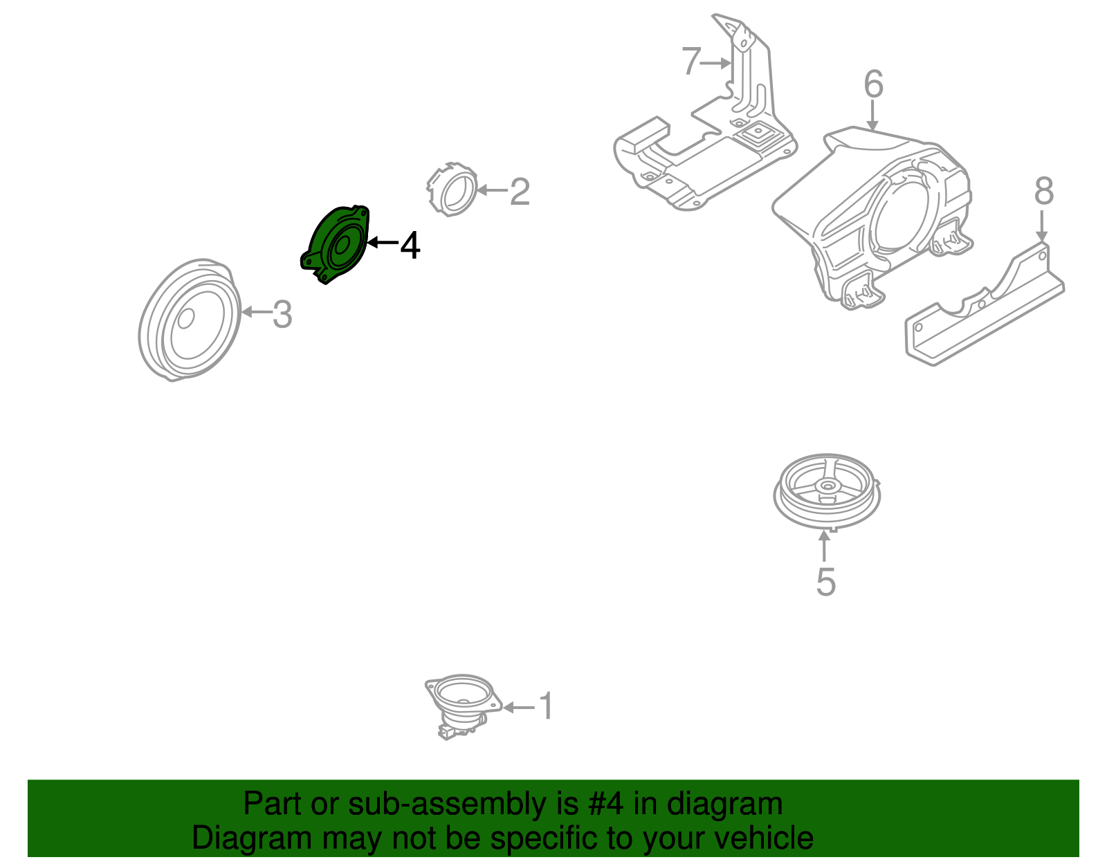 2015-2024 Ford Mustang Speaker KR3Z-18808-BC | QuirkParts