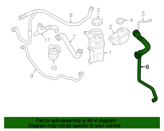 Genuine BMW 11-53-7-848-501 | Upper Hose | FREE Shipping on Most Orders ...