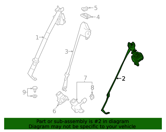 Toyota Outer Belt Assembly 73370-12720-C0 | Auto Parts